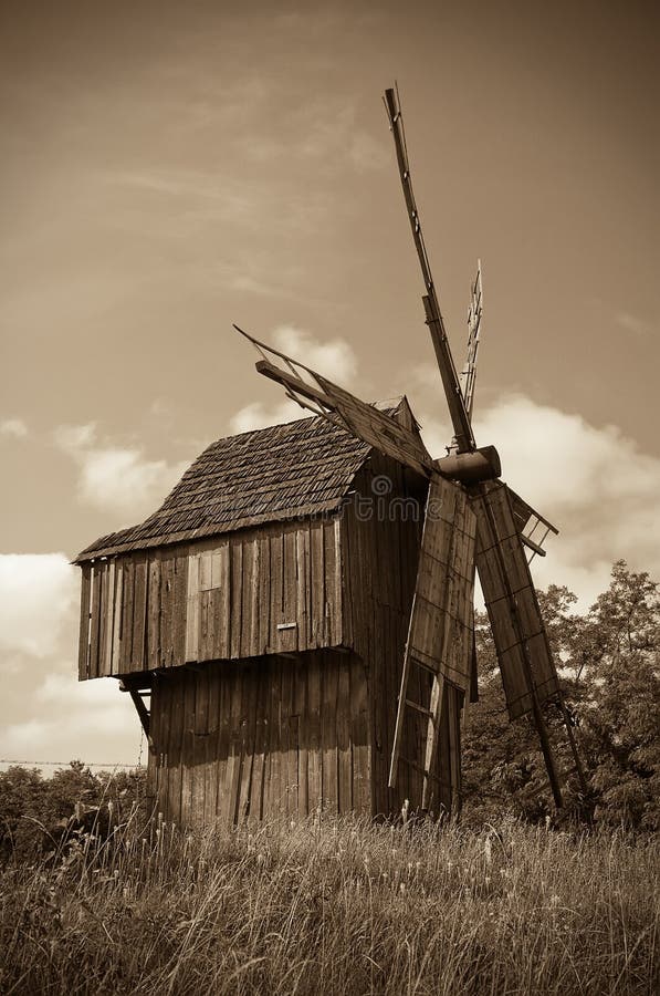 The Old Mill in the Field. Ukraine Stock Photo - Image of power, summer ...