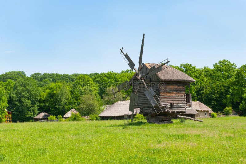 An Old Mill in the Field. Ukraine Stock Photo - Image of architecture ...