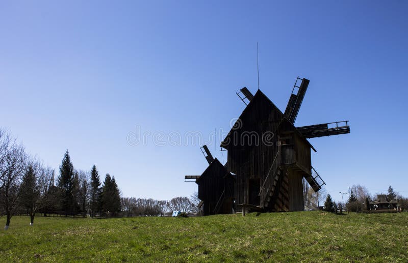 Old Mill in the Field. Western Ukraine Stock Photo - Image of ancient ...