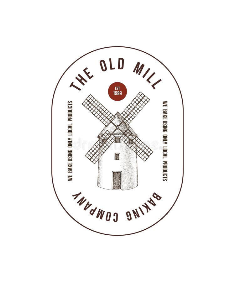 The old mill logo template stock vector. Illustration of design - 370799346