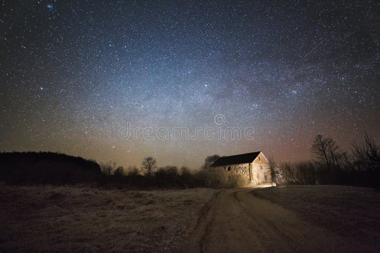 Old Mill at Night on the River Neman Stock Photo - Image of light, dirt ...