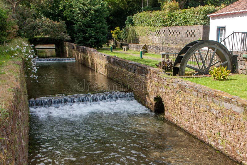 Stone Channel a Moss-covered Tufa Channel with Spring Water Stock Image ...