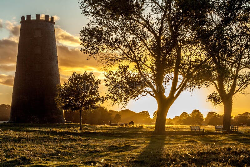 Old Mill at Sunset stock image. Image of pastures, sunny - 58260197