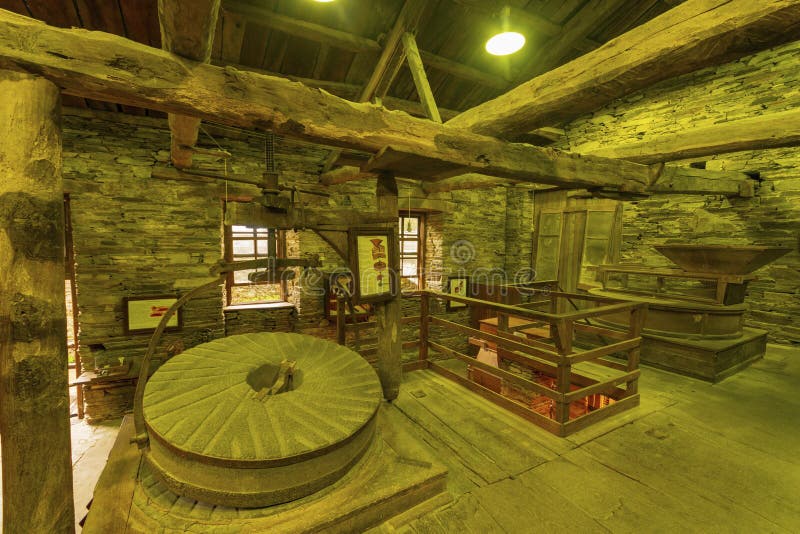 Old Mills To Process Wheat in Spain. Stock Photo - Image of wooden ...