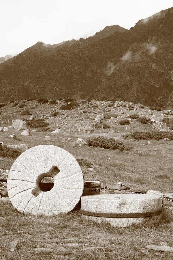 Old millstone stock image. Image of sepia, millstone - 11141067