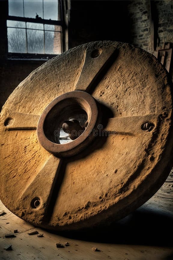 Old millstone stock illustration. Illustration of symbol - 284823662