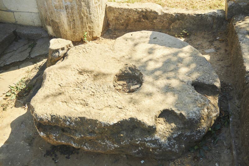 Old Millstone from the Mill Stock Image - Image of history ...