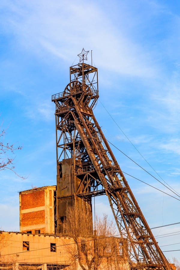 Old Mine Headgear in a Kryvyi Rih, Ukraine Stock Photo - Image of ...