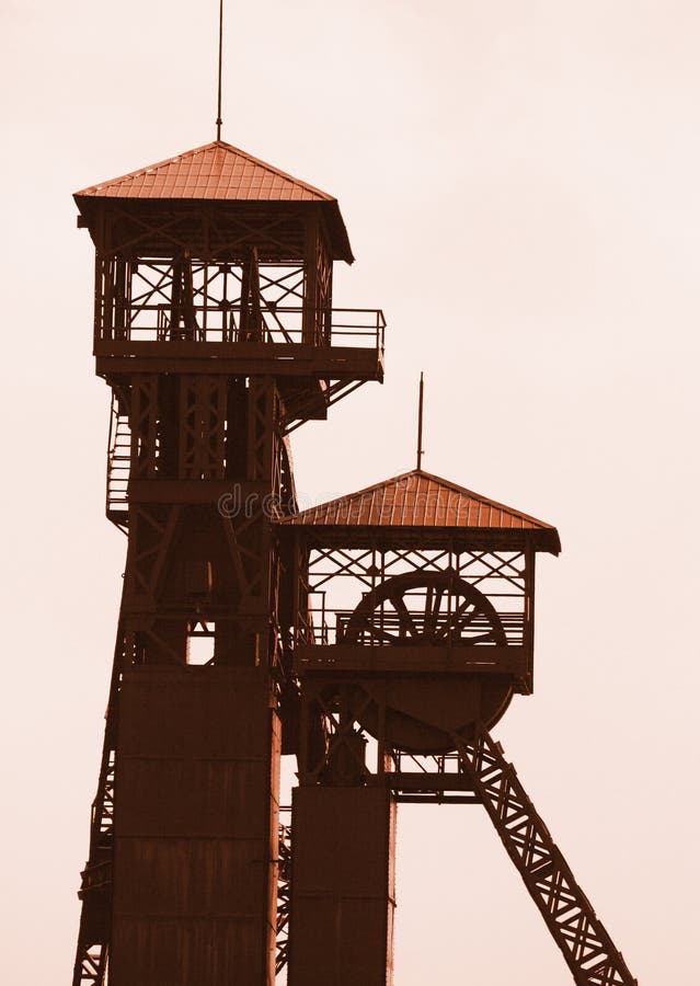Old mine tower stock photo. Image of digging, shaft, brick - 9764398
