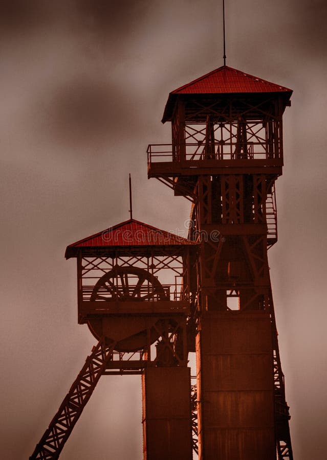 Old mine tower stock image. Image of industry, shaft - 92816287