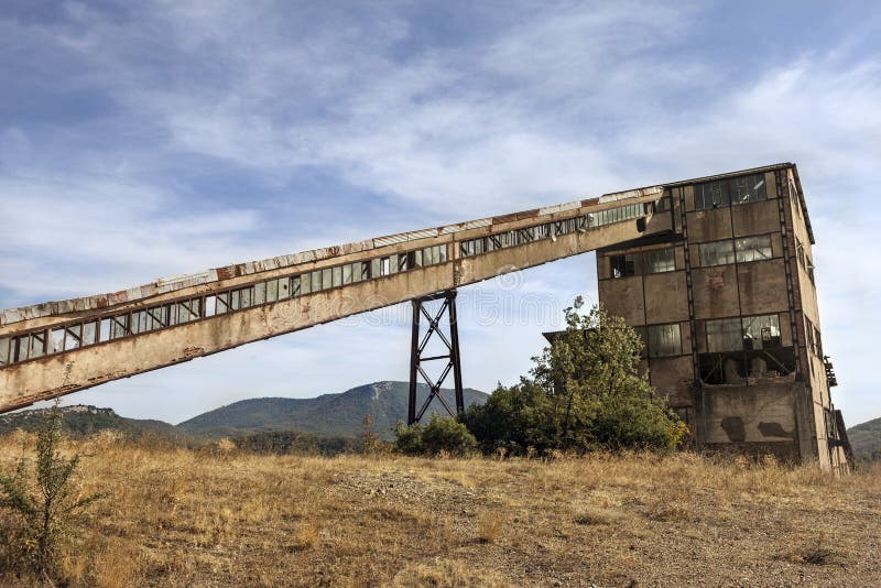 Old Mines with a Mine Shaft Tower Stock Image - Image of machine, south ...