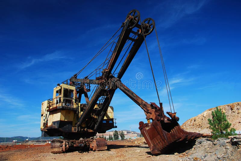 Old Mining Big Machines Backhoe - Riotinto Stock Photo - Image of ...