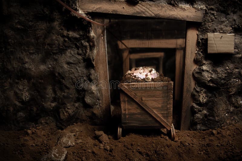 Old Mining Car Inside Tunnel Stock Photo - Image of rail, construction ...