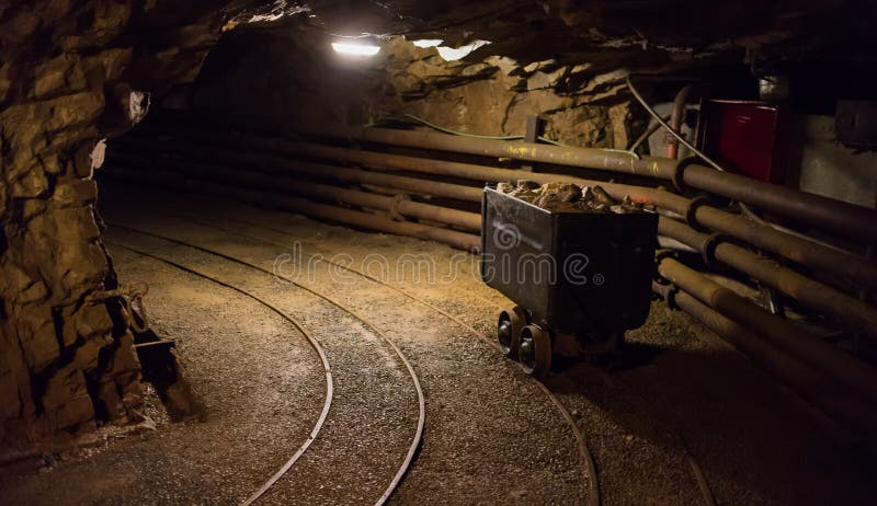 Old Mining Carts with Wheels on Rail for the Transportation of Minerals ...