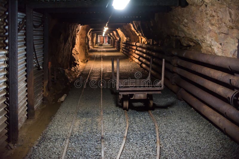 Old Mining Carts with Wheels on Rail for the Transportation of Minerals ...