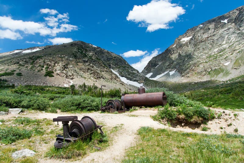 Old Mining Equipment in Colorado Stock Photo - Image of historic, trail ...