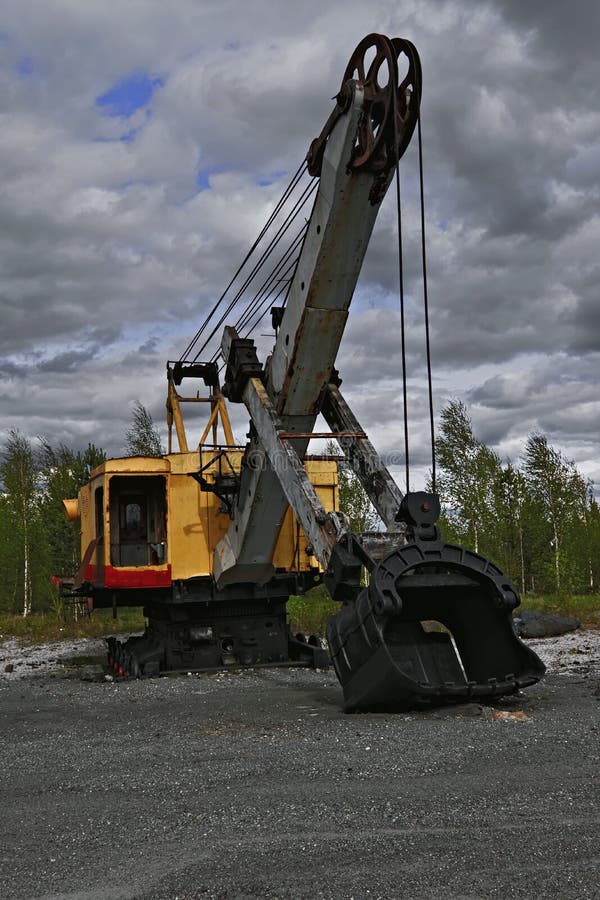 Old quarry excavator stock image. Image of construction - 118193637