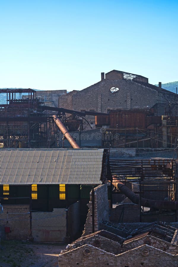 Old mining factory stock photo. Image of century, greek - 61951496