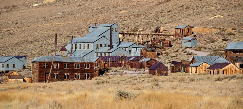 Old Mining Ghost Town in West America Stock Image - Image of empty ...