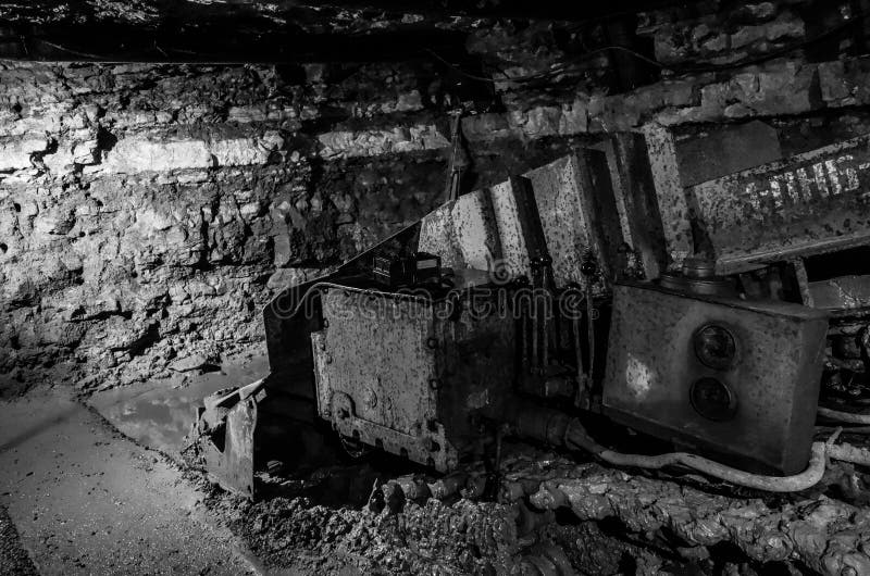 Old Underground Mining Machinery Stock Image - Image of mining, miner ...