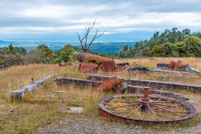 Old Mining Site at Waiuta, New Zealand Stock Photo - Image of ...