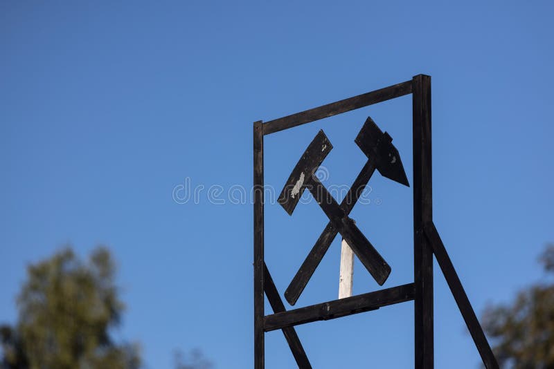 Old Mining Symbol in Germany Stock Photo - Image of iron, sauerland ...