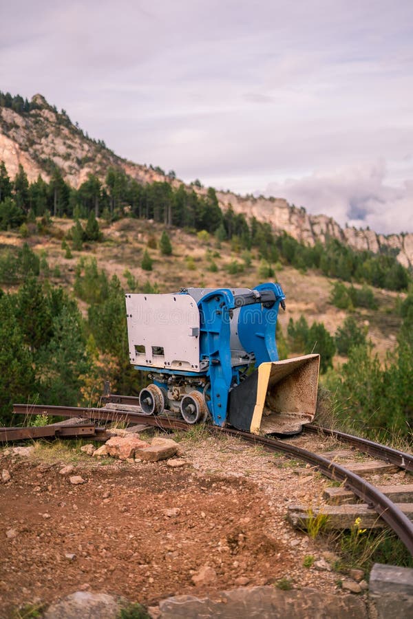 Old Mining Train on the Tracks Stock Image - Image of metal, railway ...