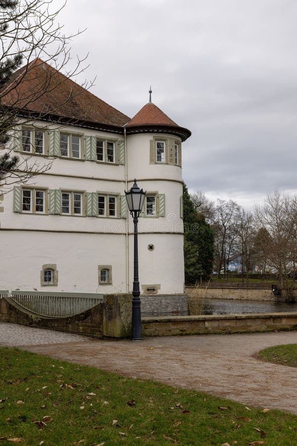 Moated Castle of Bad Rappenau in Winter with Moat and Reflec Stock ...