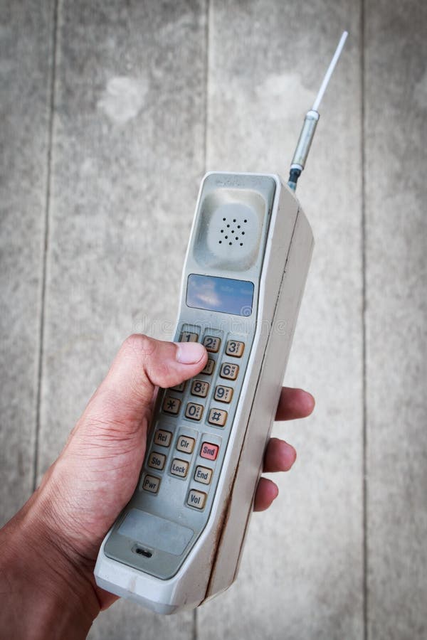 Old mobile phone using stock photo. Image of hand, keyboard - 52829604