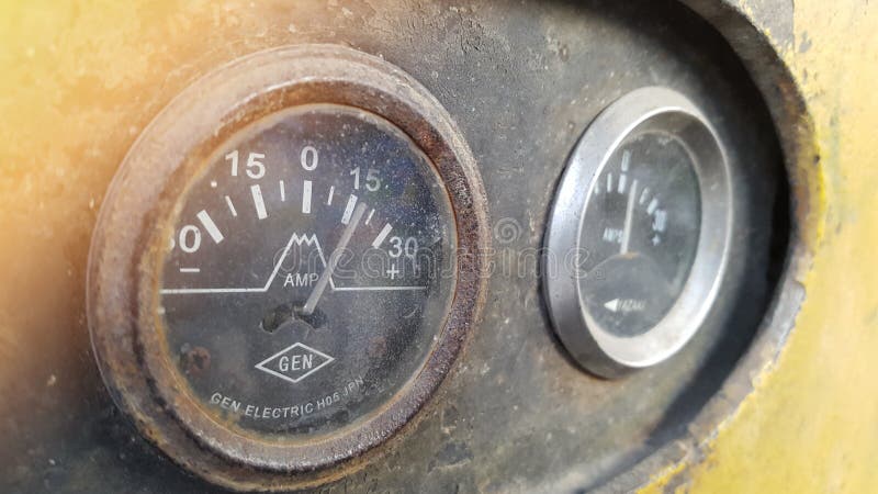 Old Model Road Paving Machine Control Panel Stock Image - Image of ...