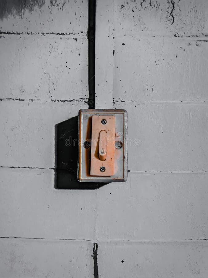 An Old Model Switch for My Light. Stock Image - Image of black, font ...
