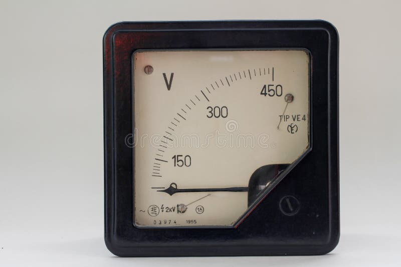 Old model voltmeter stock photo. Image of measurements - 201811398
