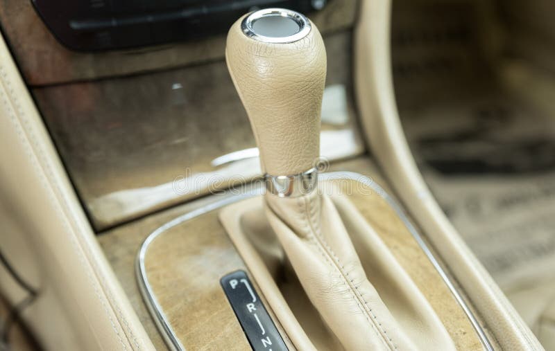 Old but Modern Car Automatic Gear Stick Stock Photo - Image of brown ...