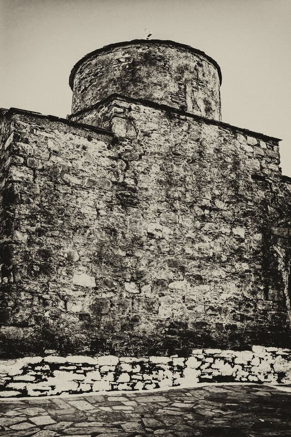 Old Monastery in Greece - Black and White Stock Photo - Image of ...