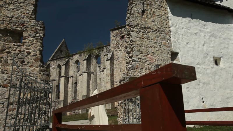 Old Monastery Shot from a Low Angle Stock Video - Video of countryside ...
