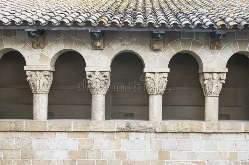 Old Monastery Wall with Arches in Barcelona Stock Photo - Image of ...