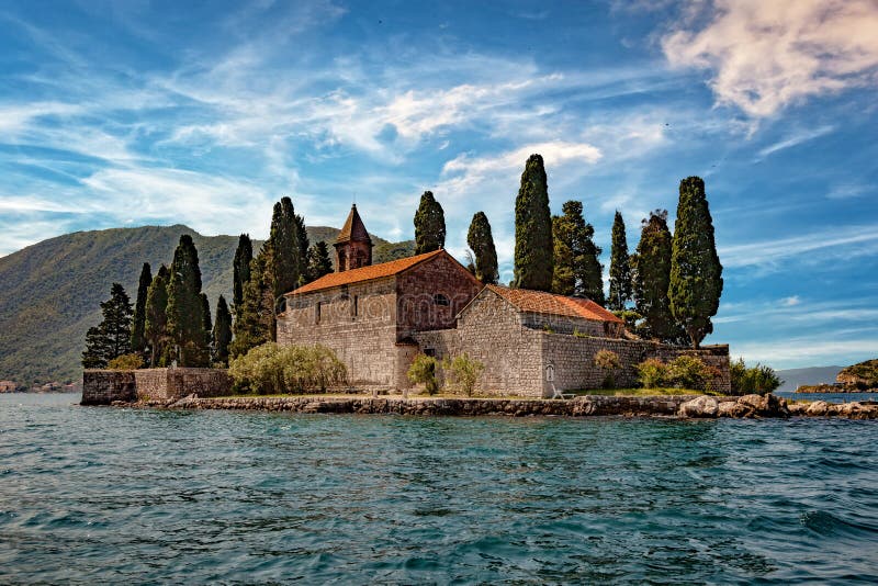 Old monastery on water stock photo. Image of balkans - 65321092