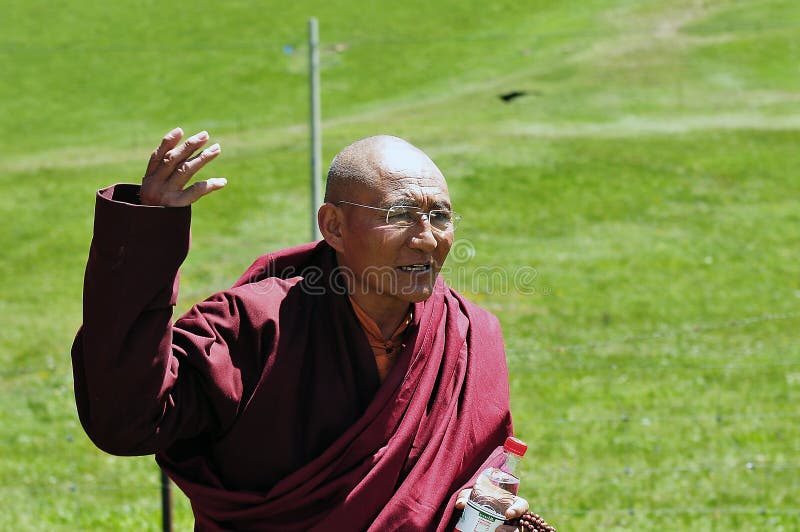 Old monk in Tibet editorial image. Image of sera, discussing - 55557910
