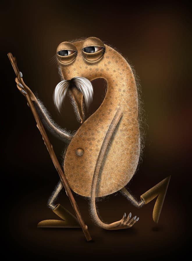 Old monster with mustache stock illustration. Illustration of design ...