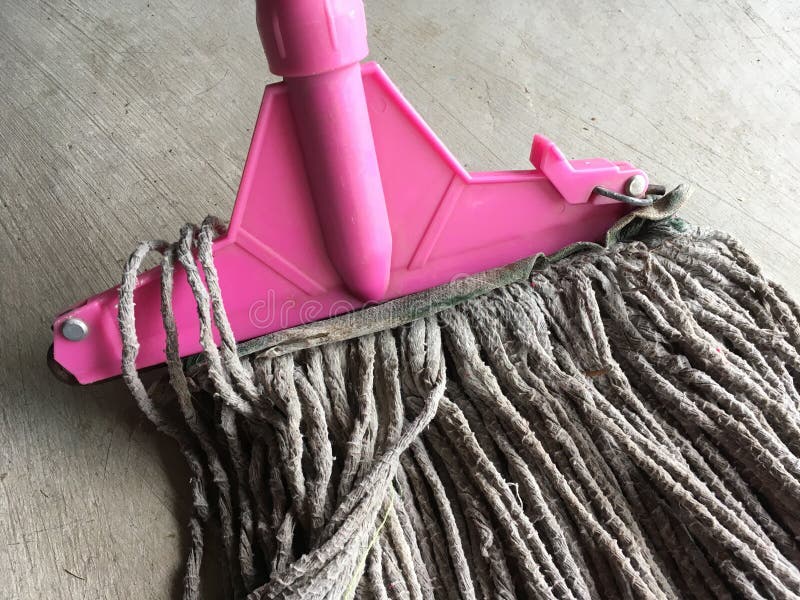 Old mop on cement floor stock image. Image of tool, cement - 80243169