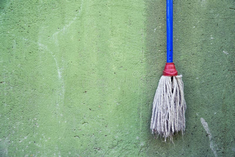 Old broom and old mop stock photo. Image of bucket, busy - 14280688