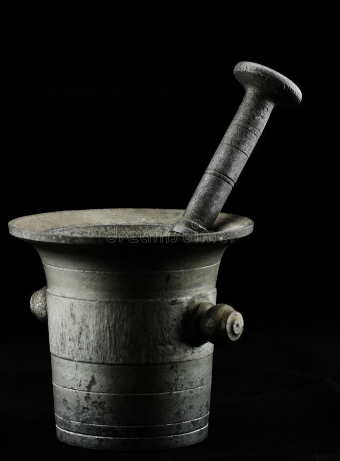 Old mortar with pestle stock image. Image of traditional - 32904509