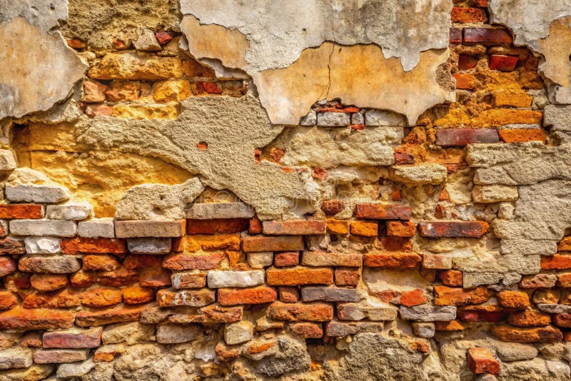 Old Mortar Wall Decay Background Stock Illustration - Illustration of ...