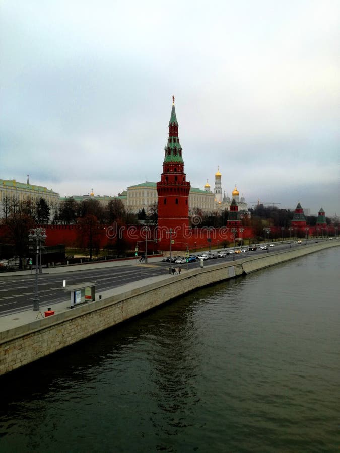 Old Moscow Kremlin, View from the Bridge Stock Image - Image of famous ...