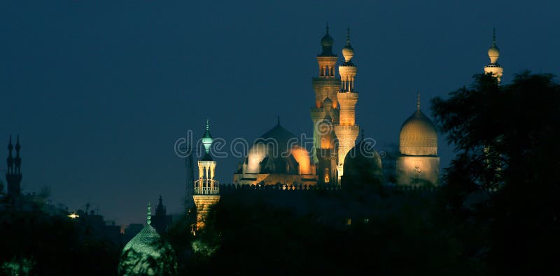 Egypt Cairo Citadel Night View Stock Image - Image of arab, praying ...