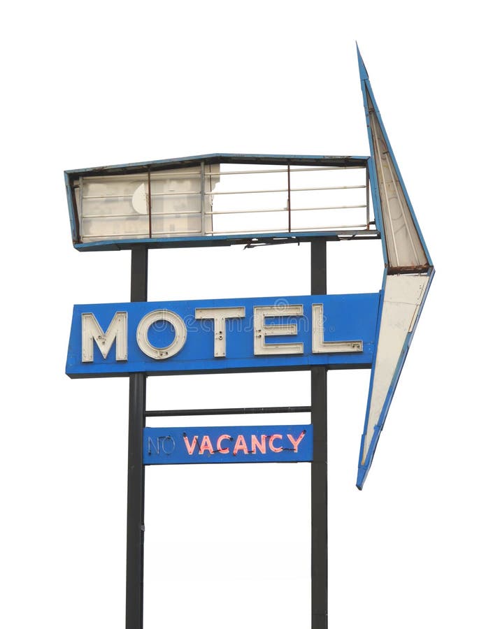 Old motel sign isolated. stock image. Image of lodging - 25047837