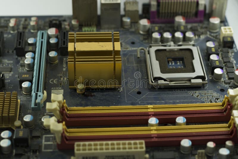 Old motherboard board editorial stock photo. Image of component - 112288048
