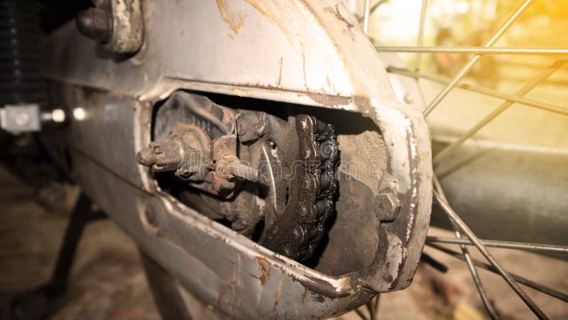 Old Motorcycle Chains with Poor Lubrication Stock Image - Image of ...