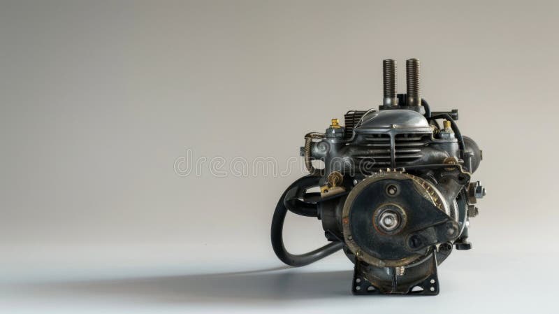 Old Motorcycle Engine on White Background Stock Image - Image of motor ...