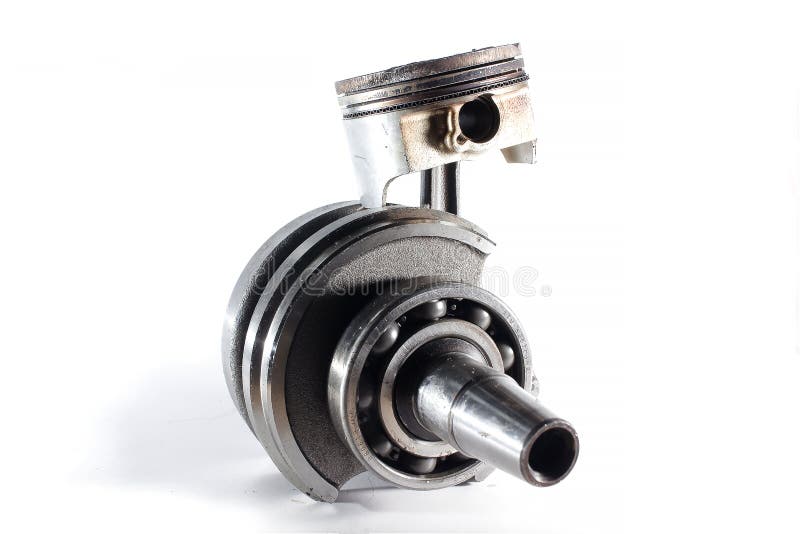 Old Motorcycle Spare Parts on a White Background. Stock Image - Image ...